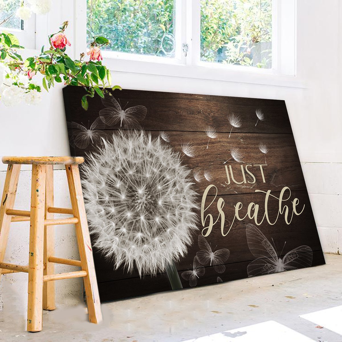 Jesus Canvas Just Breathe Butterfly Canvas - LuvinGift