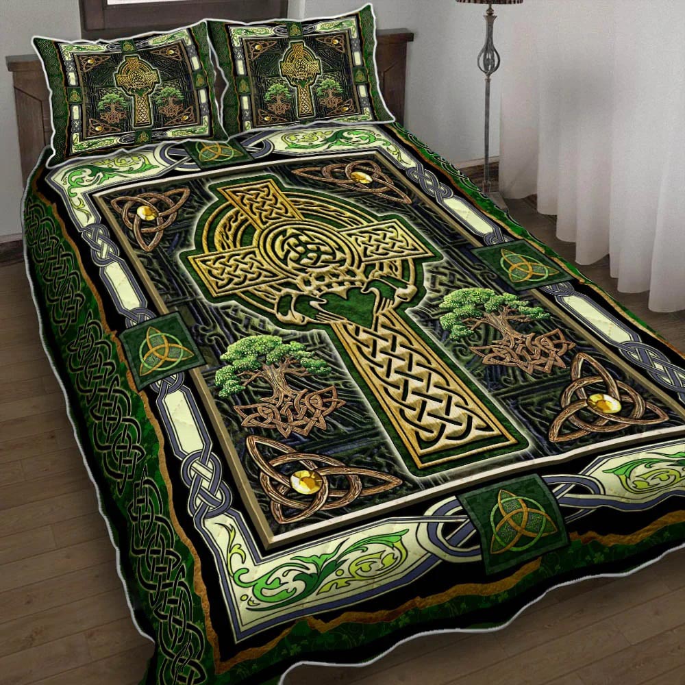 Irish Celtic Cross Quilt Set - LuvinGift