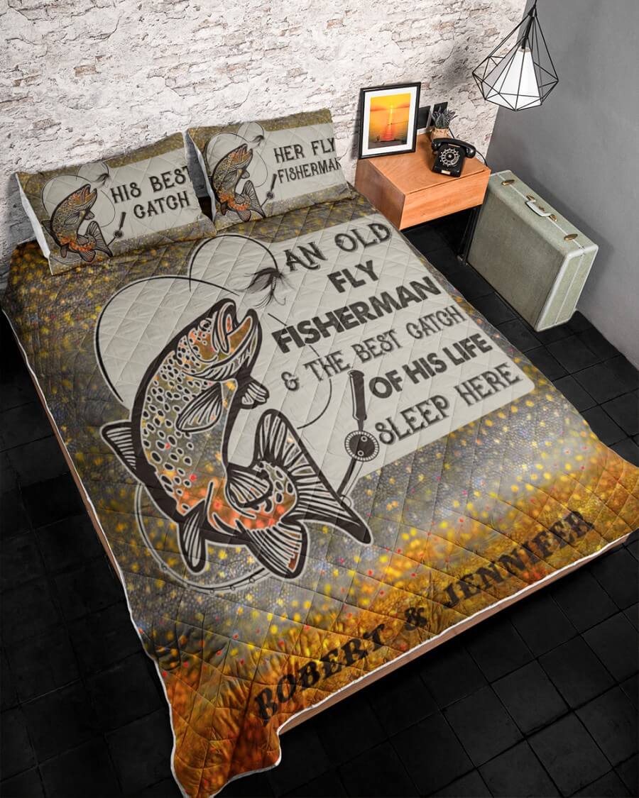 Personalized Fishing Quilt Set For Couple A Fisherman An The Best Catch ...