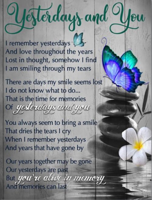 Memorial Canvas Yesterdays And You I Remember Yesterdays And Love ...
