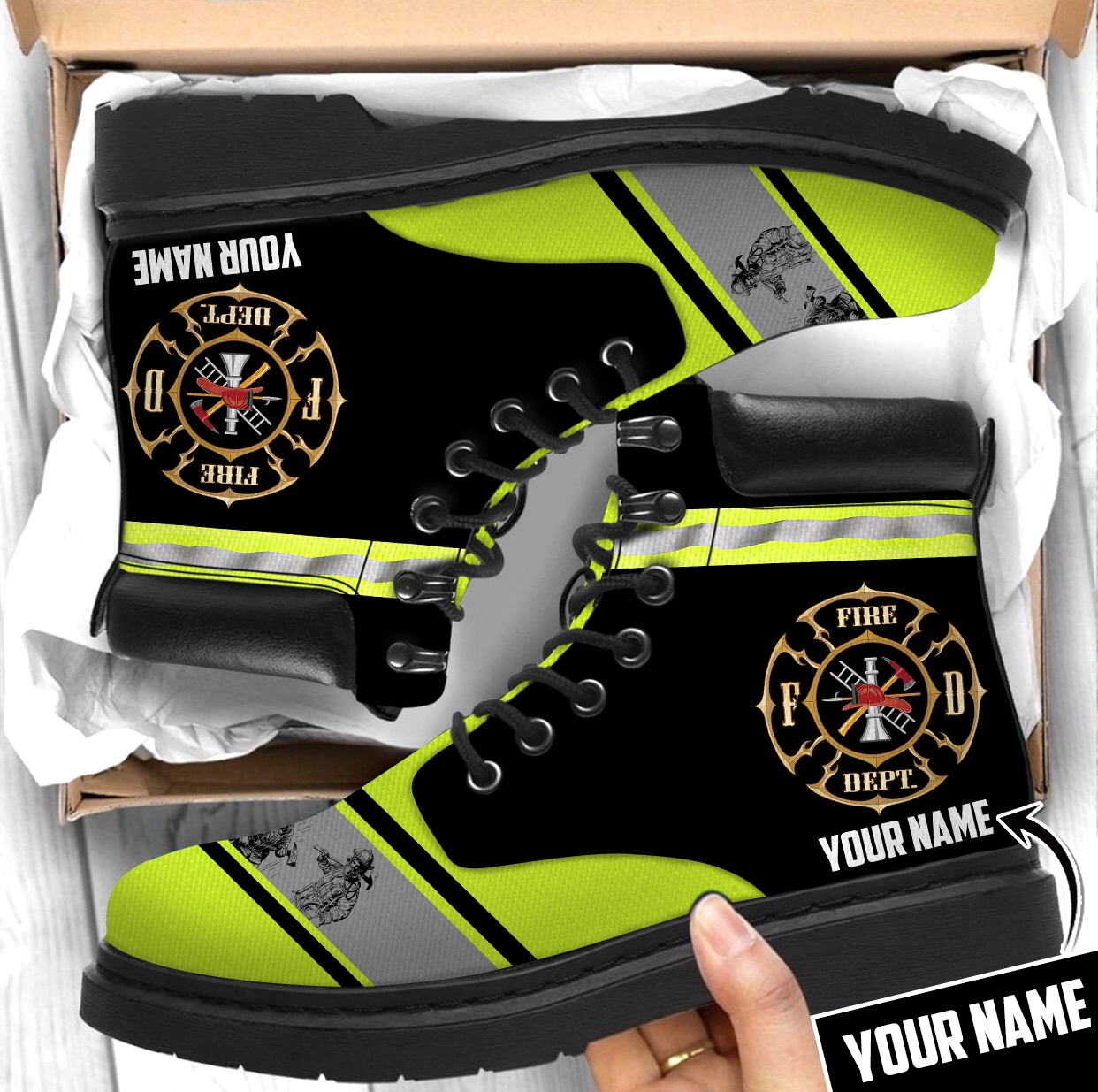 Custom Name Firefighter Boots - LuvinGift