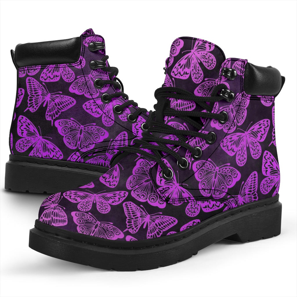 Purple Butterfly All Season Boots - LuvinGift