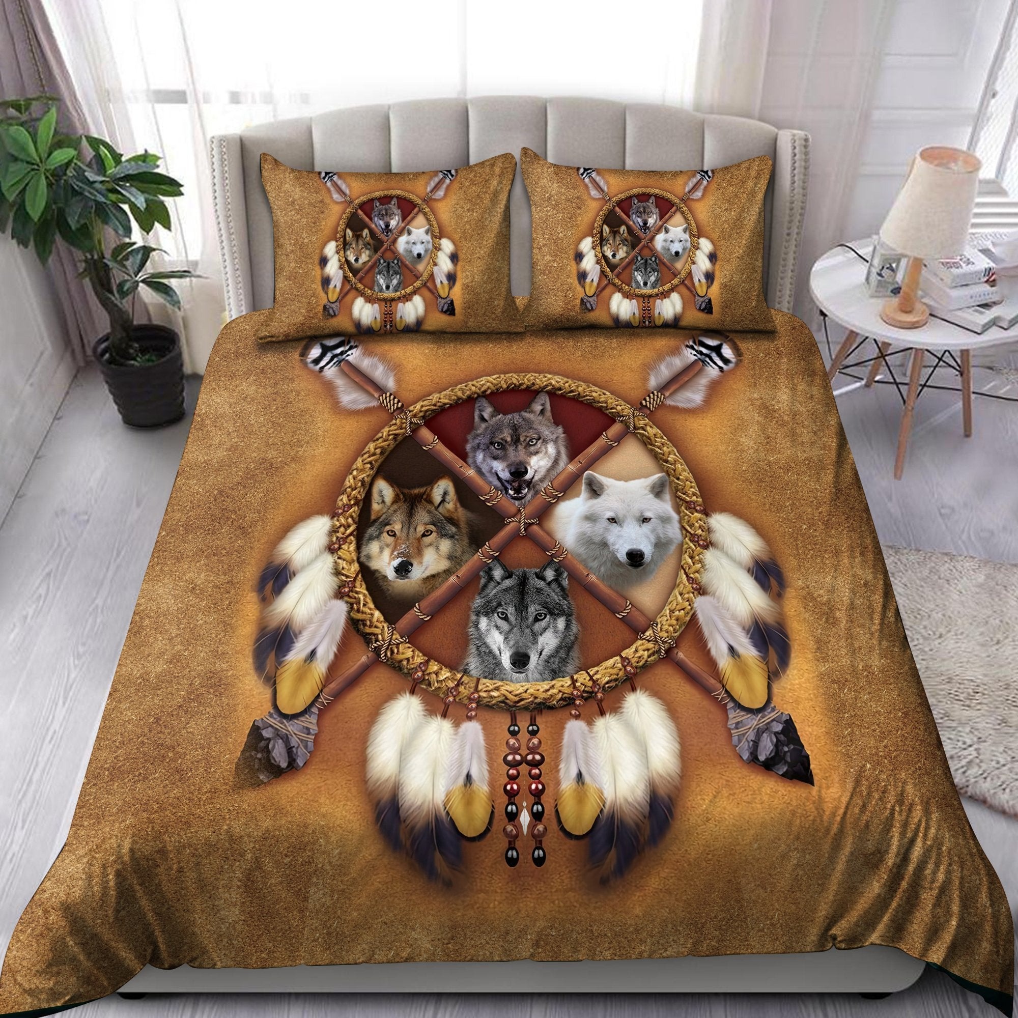 Native American Wolf Bedding Set - LuvinGift