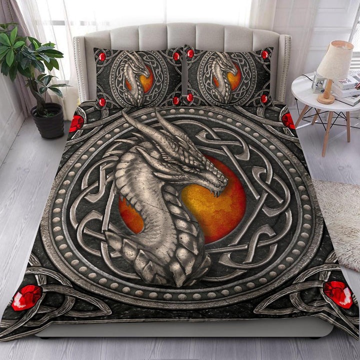 Celtic Dragon Bedding Set Dragon With Celtic Knot - LuvinGift