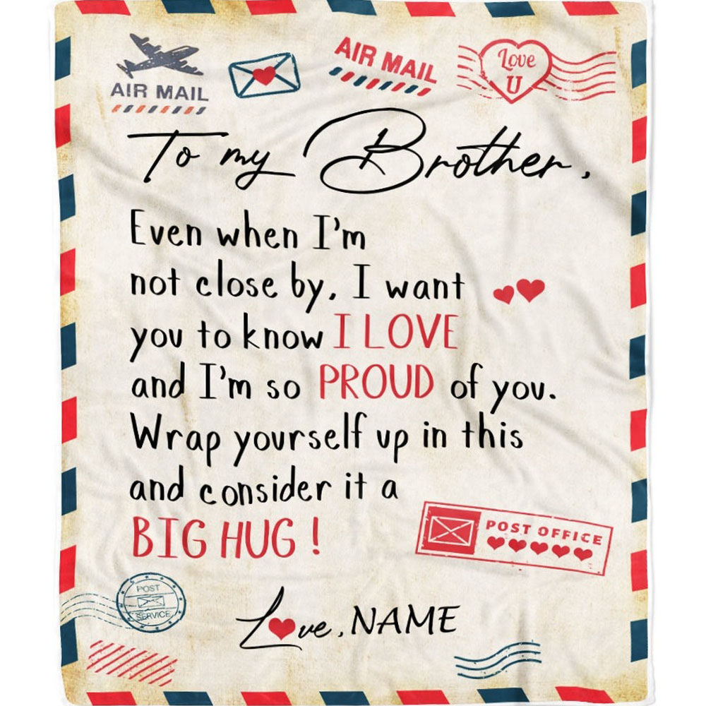 Personalized To My Brother Blanket Air Mail Letter From Sister - LuvinGift