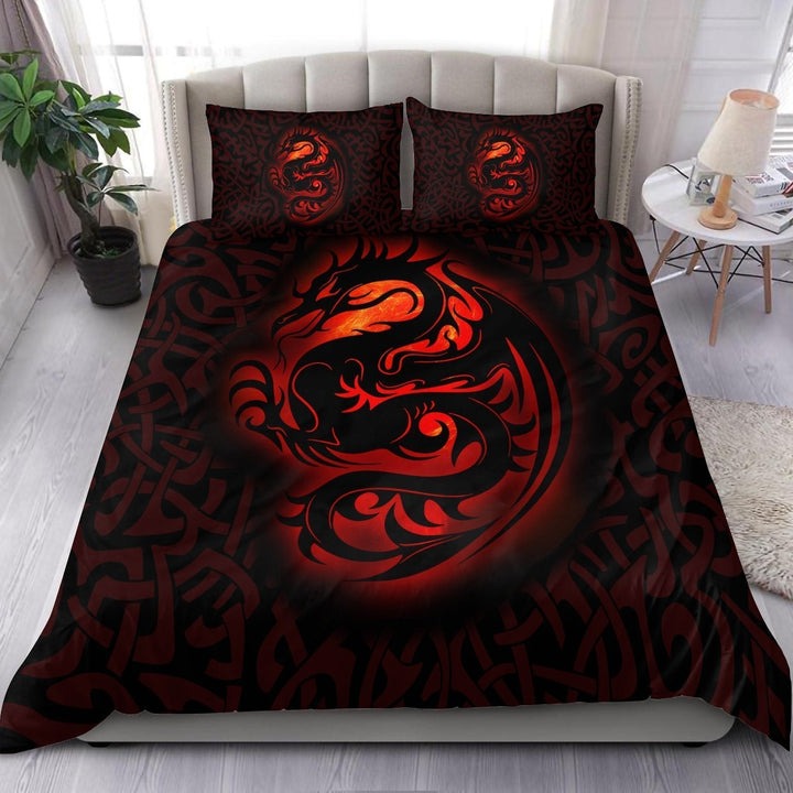 Celtic Dragon Bedding Set Fire - LuvinGift Celtic Dragon Bedding Set Fire - LuvinGift