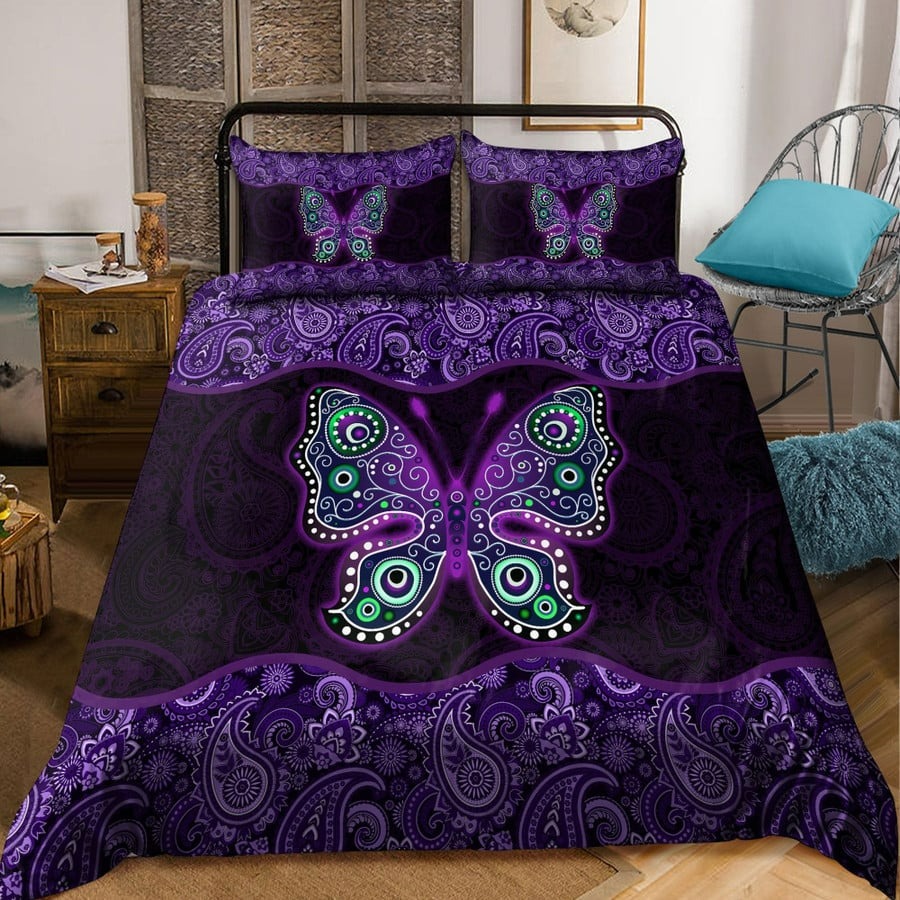 Purple Butterfly Bedding Set - LuvinGift