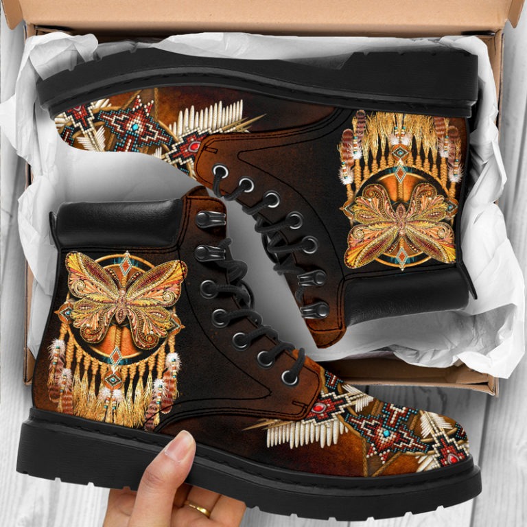 Native American All Season Boots Butterfly Dreamcatcher - LuvinGift