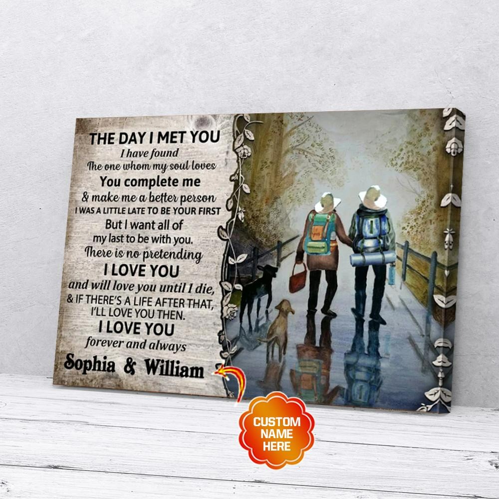 Personalized Camping Couple Canvas The Day I Met You - LuvinGift