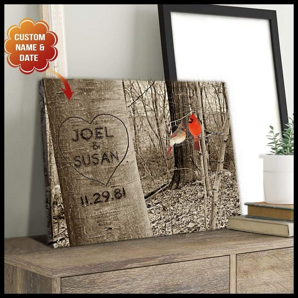 Personalized Cardinal Couple Canvas - LuvinGift