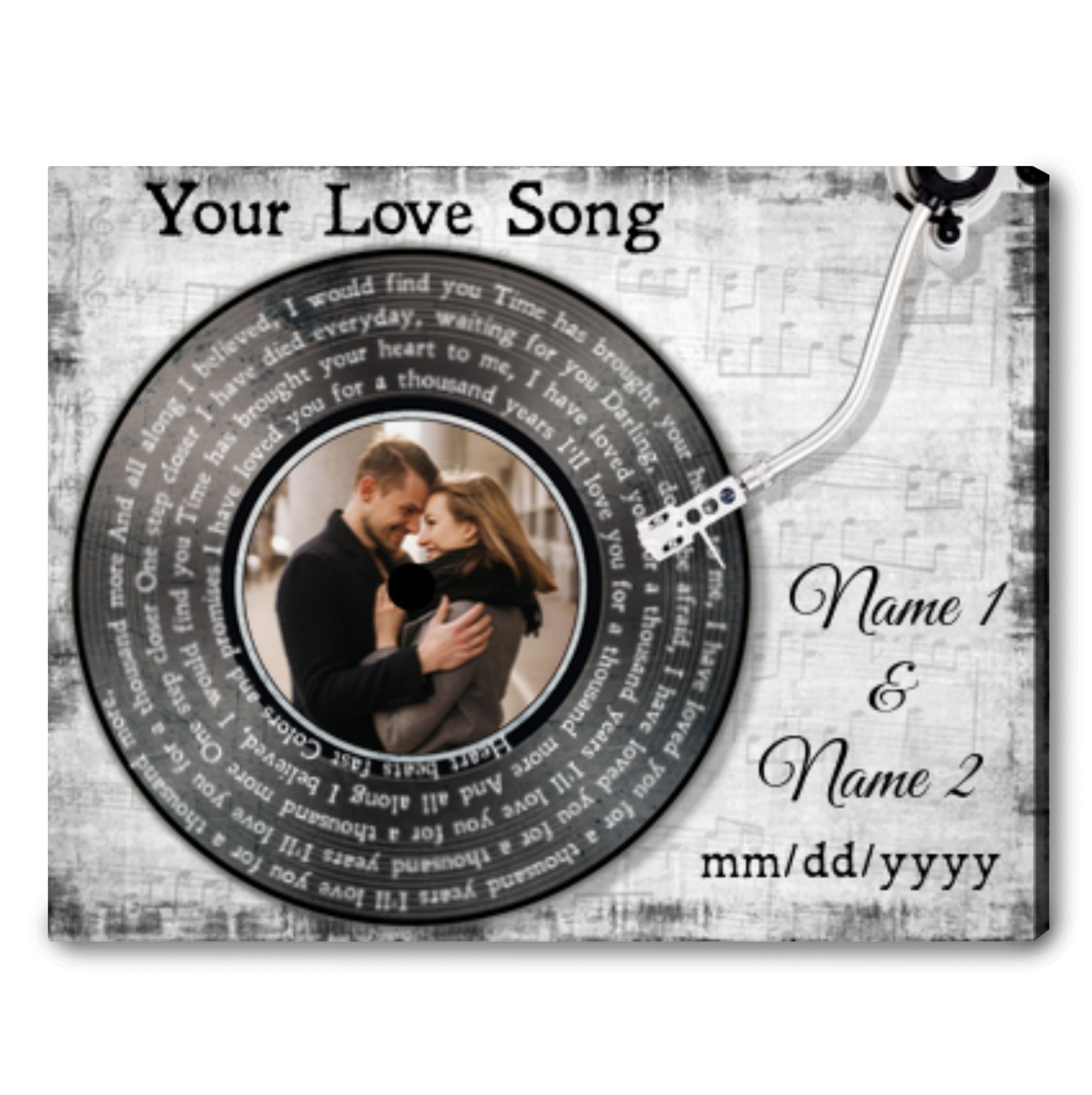 aCustom Song Lyrics Vinyl Record Canvas Best Couple Anniversary Gifts ...